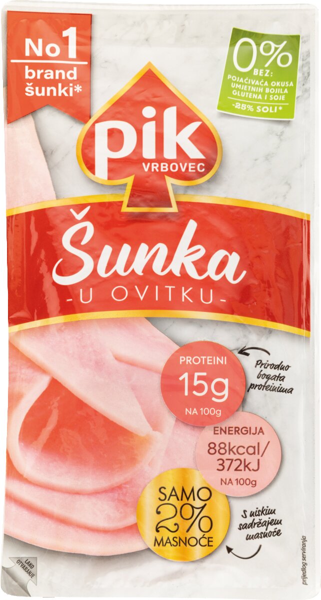 Narezek šunka v ovitku, Pik, pakirano, 125 g