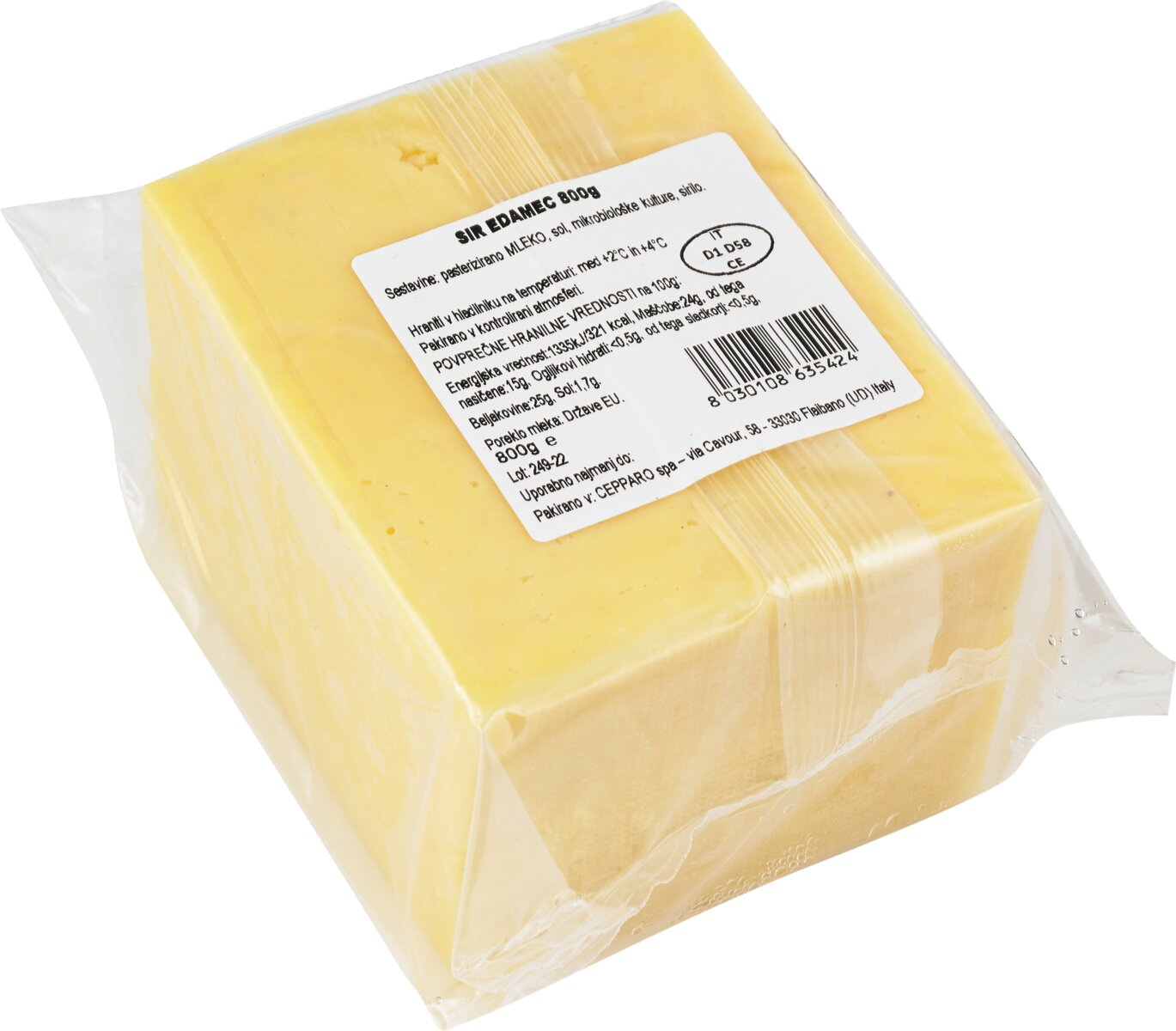 Sir Edamec, Bianco Cepparo, Vepo, pakiran, 800 g