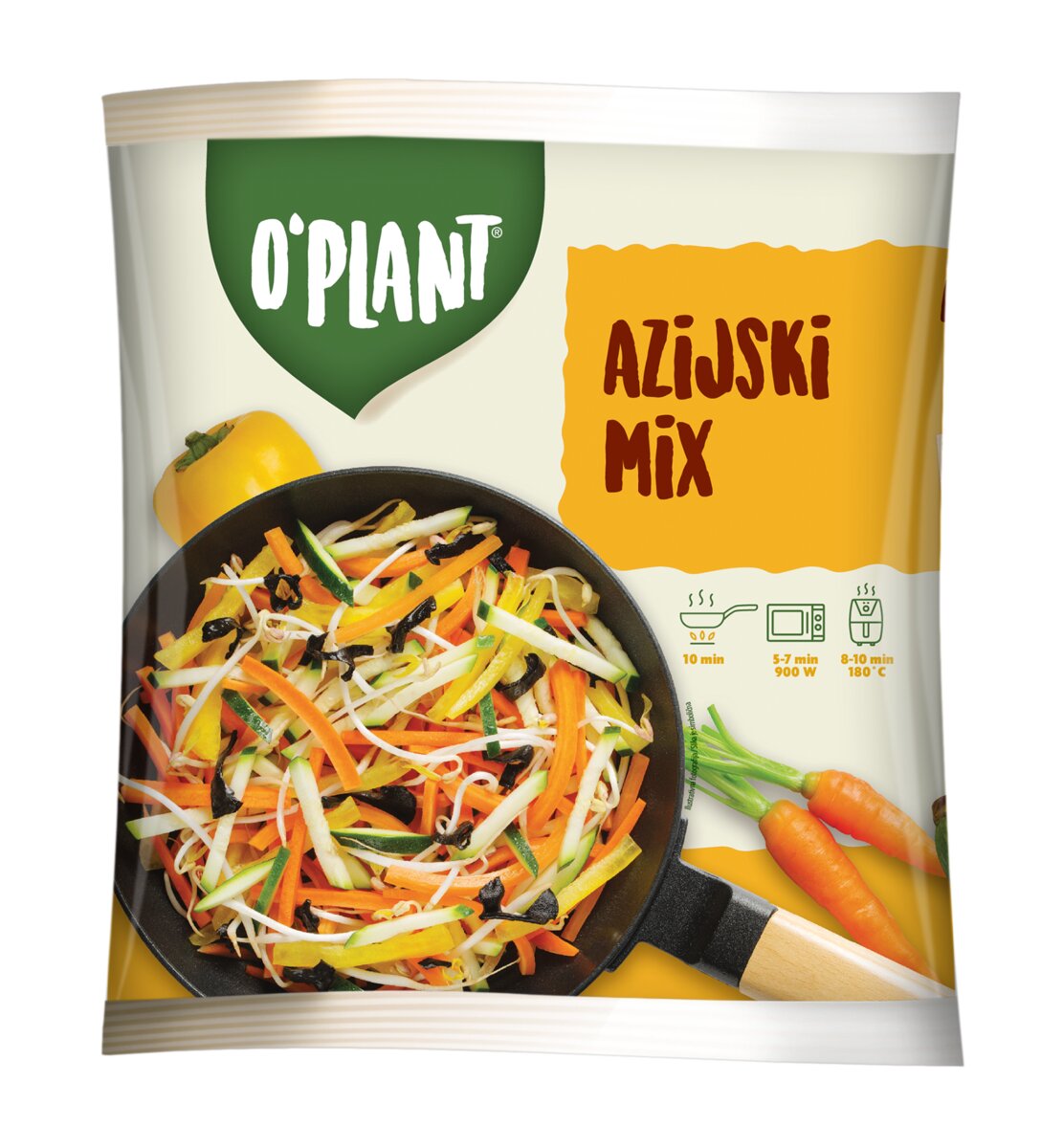 Zelenjavna mešanica, azijski mix, O'plant, zamrznjeno, 400 g