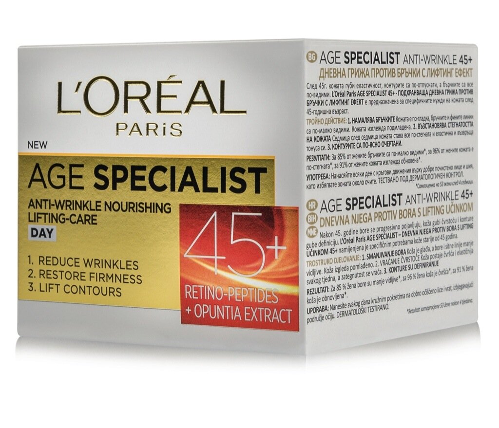 Dnevna krema za obraz Age Specialist 45+, Loreal, 50 ml