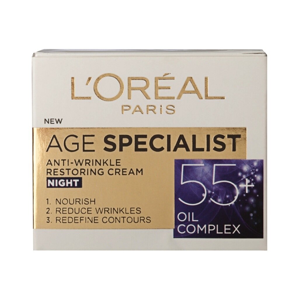 Nočna krema za obraz Age Specialist 45+, Loreal, 50 ml