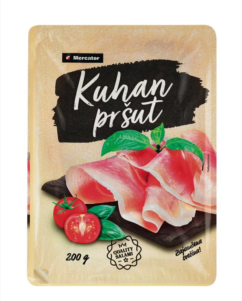 Narezek kuhan pršut, Mercator, pakirano, 200 g