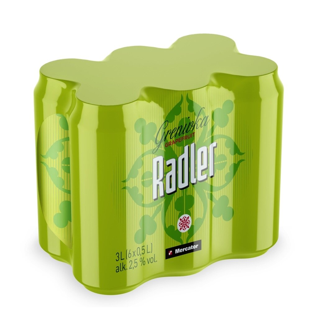 Radler Mercator grenivka, 2,5 % alkohola, 6 x 0,5 l