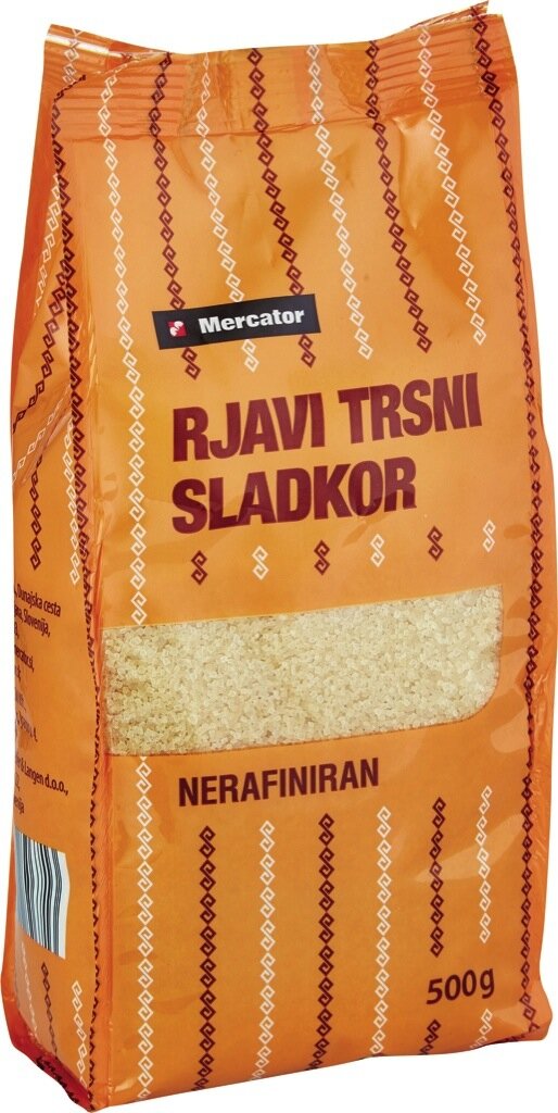 Rjavi trsni sladkor, Mercator, 500 g