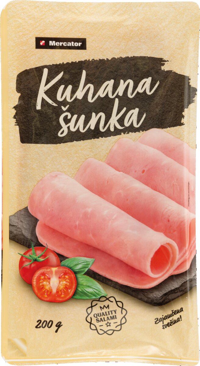Narezek kuhana šunka, Mercator, pakirano, 200 g