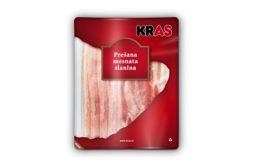 Narezek prešana slanina, Kras, pakirano, 100 g,