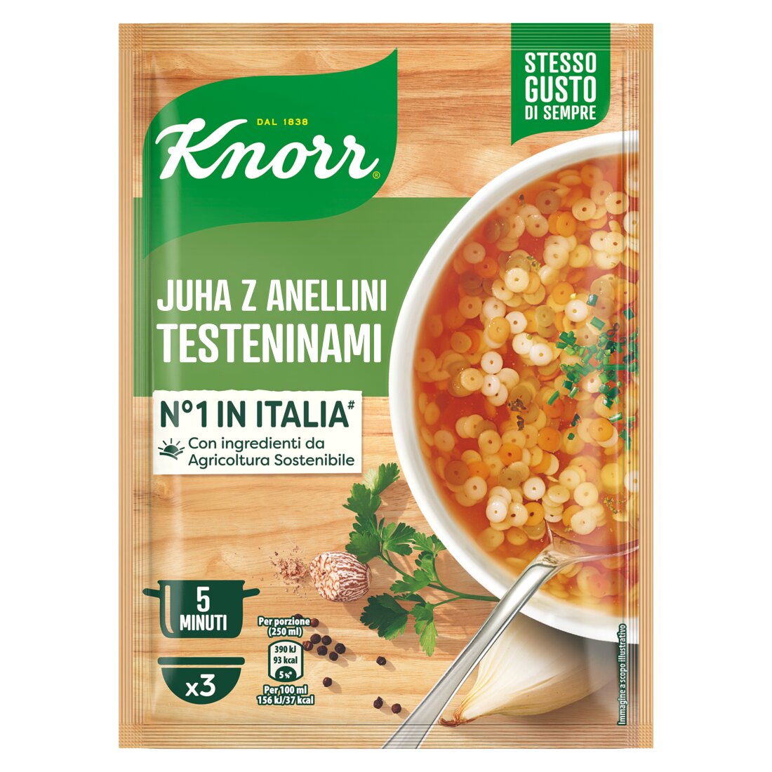Juha z anellini testeninami, Knorr, 83 g