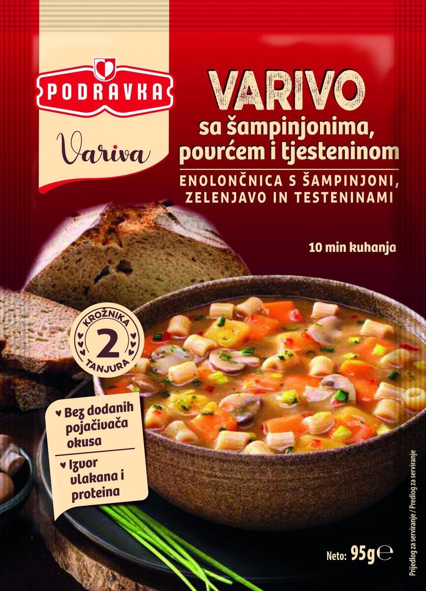 Enolončnica s šampinjoni in zelenjavo, Podravka, 95 g