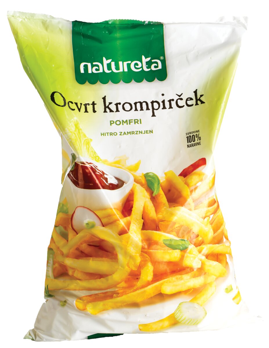 Ocvrt krompirček, Natureta, zamrznjeno, 1 kg