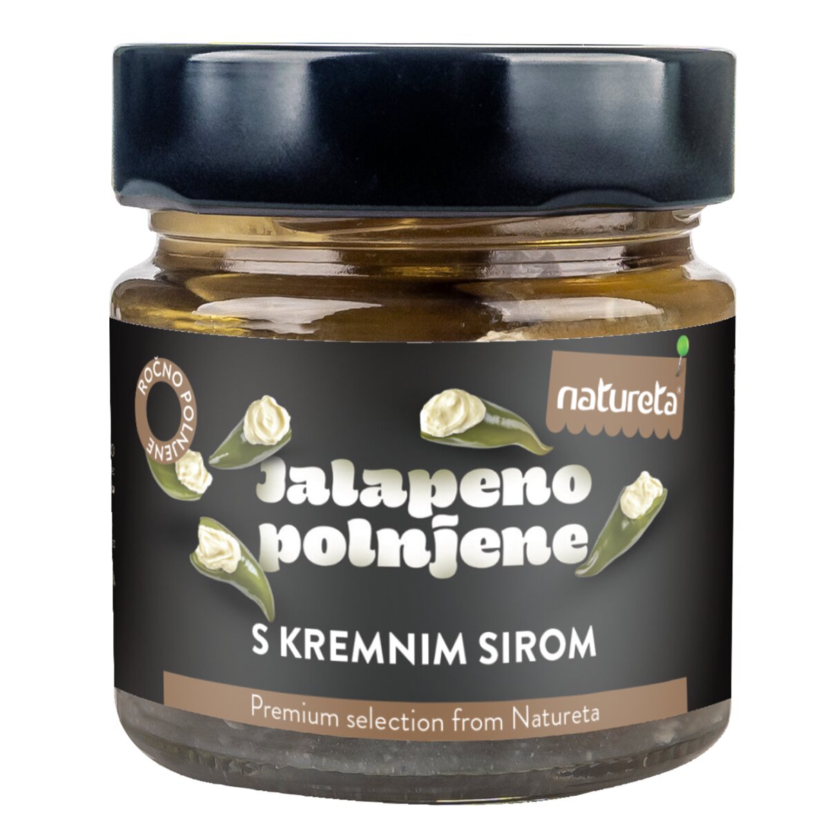 Jalapeno paprike s kremnim sirom, Natureta, 220 g