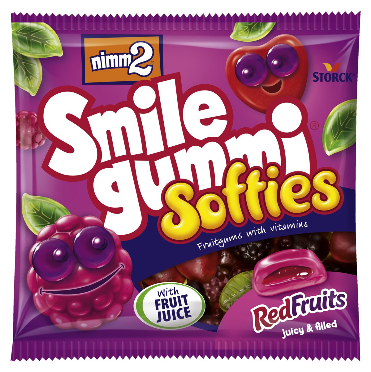 Bonboni Smile gummi Softies Red Fruit, Nimm2, 90 g