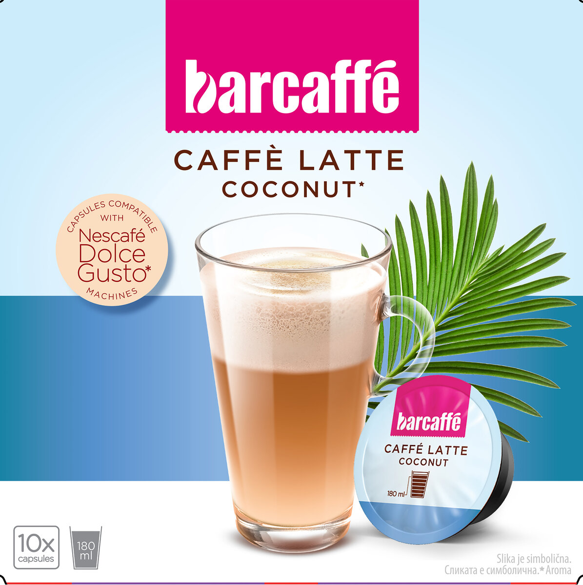 Kava v kapsulah Latte Coconut, Barcaffe, 160 g
