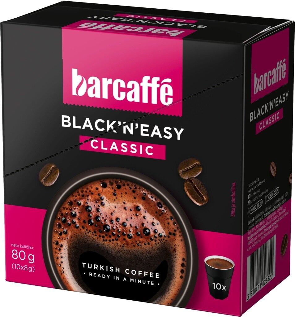 Mleta kava Black'n'Easy Classic, Barcaffe, 80 g