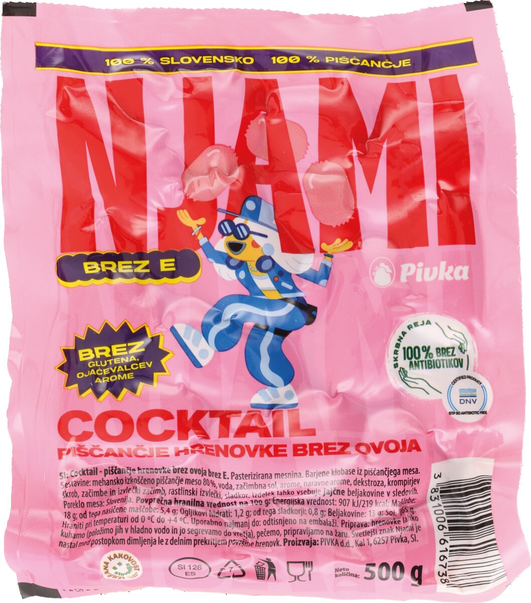Piščančje hrenovke Coctail, Njami, pakirano, 500 g