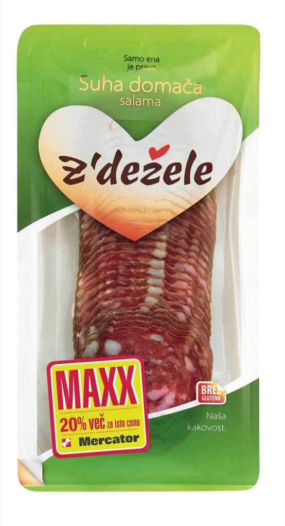 Domača salama, Z'dežele, pakirano, 100 g + 20 g gratis Maxx