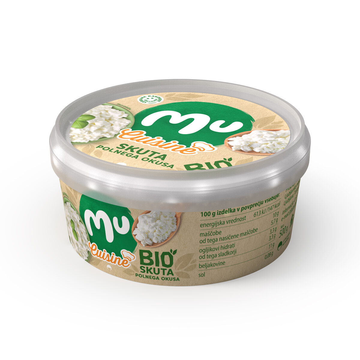 Bio nepasirana skuta, MU cuisine, 40% m.m., 500 g