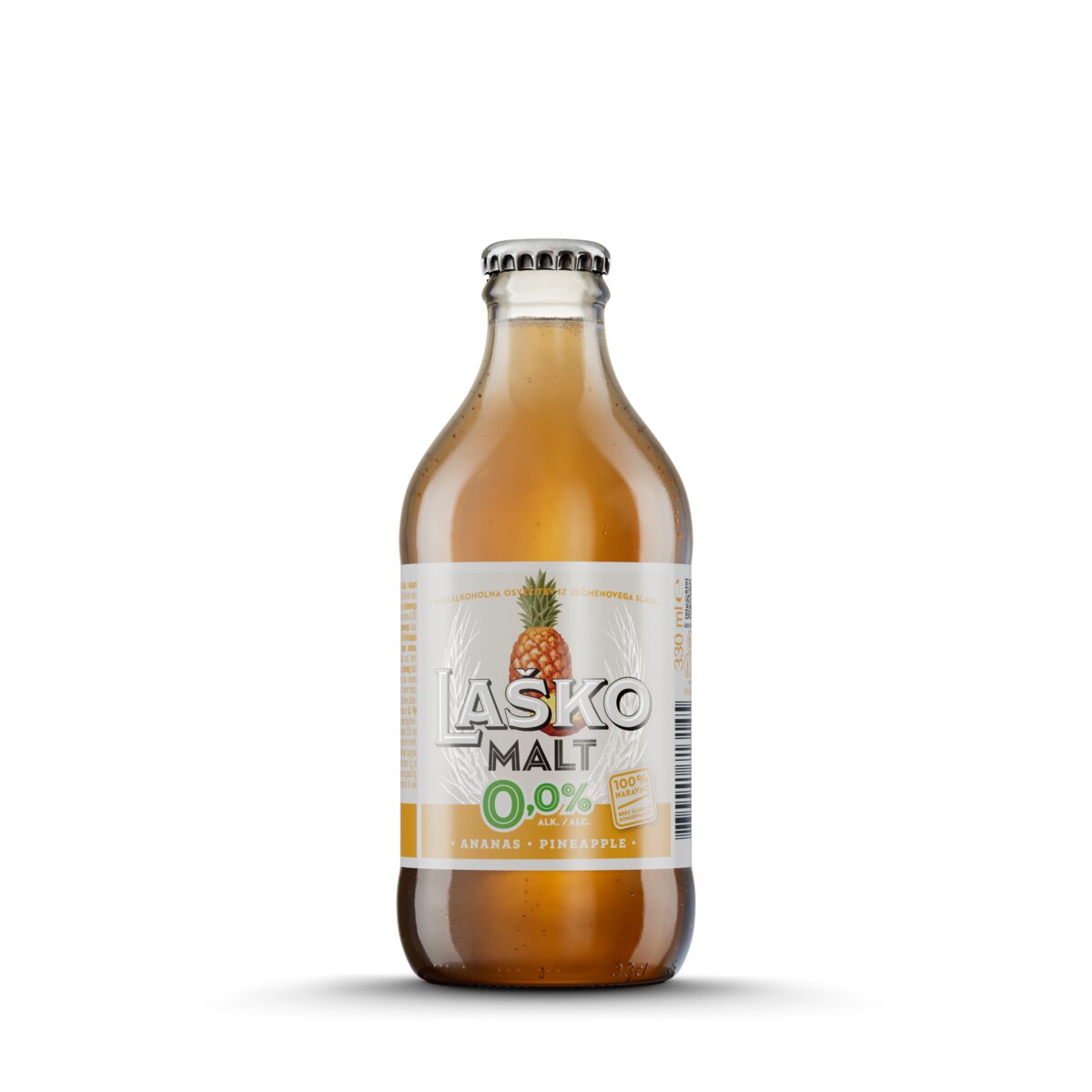 Brezalkoholno pivo Laško Malt, ananas, 0,33 l