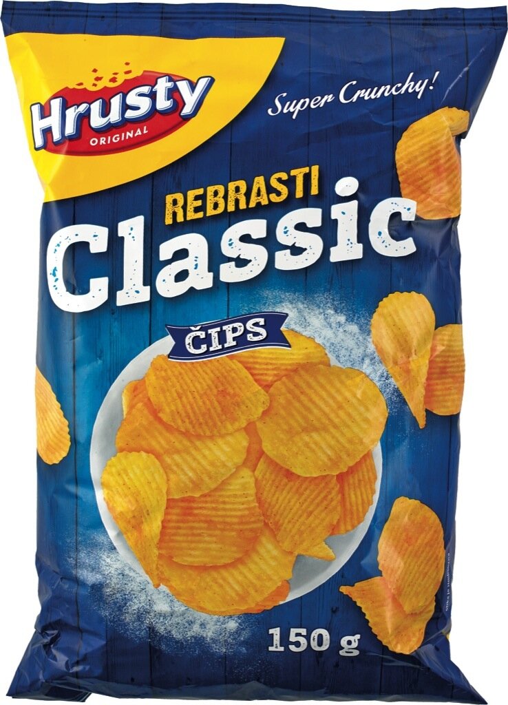 Rebrasti slani čips, Hrusty, 150 g