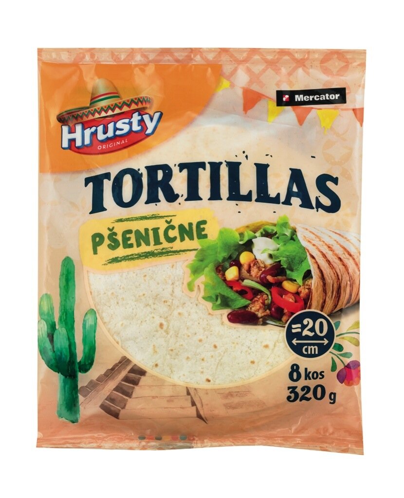 Tortilje, 20 cm, Hrusty, 320 g, 8/1