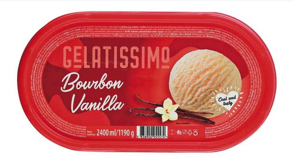 Sladoled, bourbonska vanilija, Gelatissimo, 2,4 l