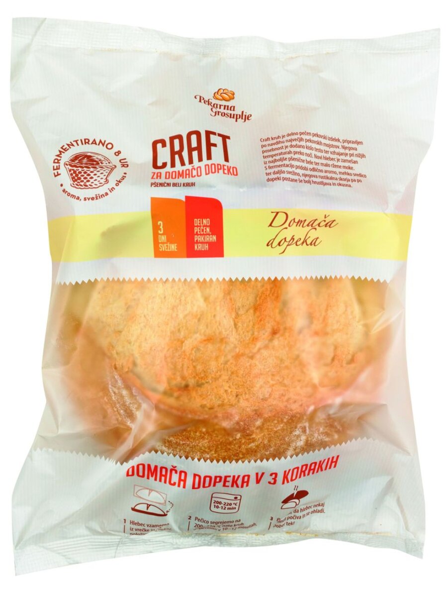 Pšenično bel kruh, Craft, za dopeko, Tvojih 5 minut, pakirano, 530 g